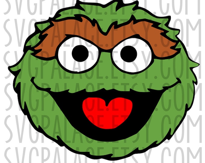 Oscar the Grouch Face SVG Cut File. Cricut Explore. SCAL. MTC ...