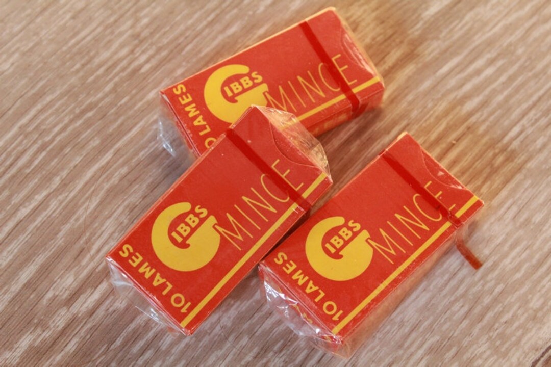 Vintage GIBBS "mince" NOS Pack of 10 Safety Razor Blades - Made in ...