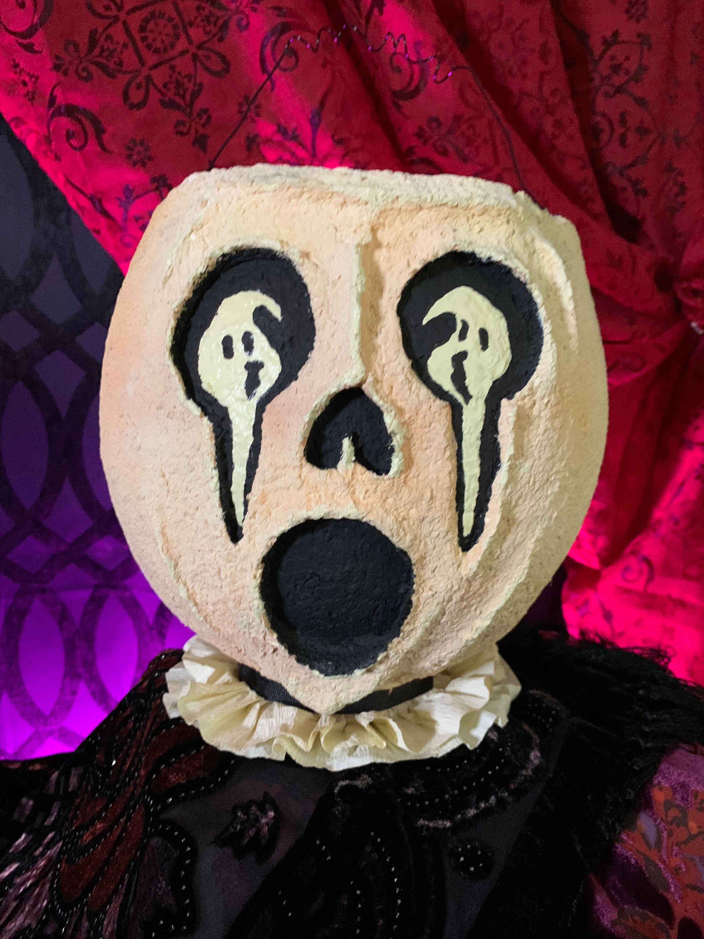 Haunted Ghost Vintage Style Papier-mâché Halloween Treat Bucket Folk ...