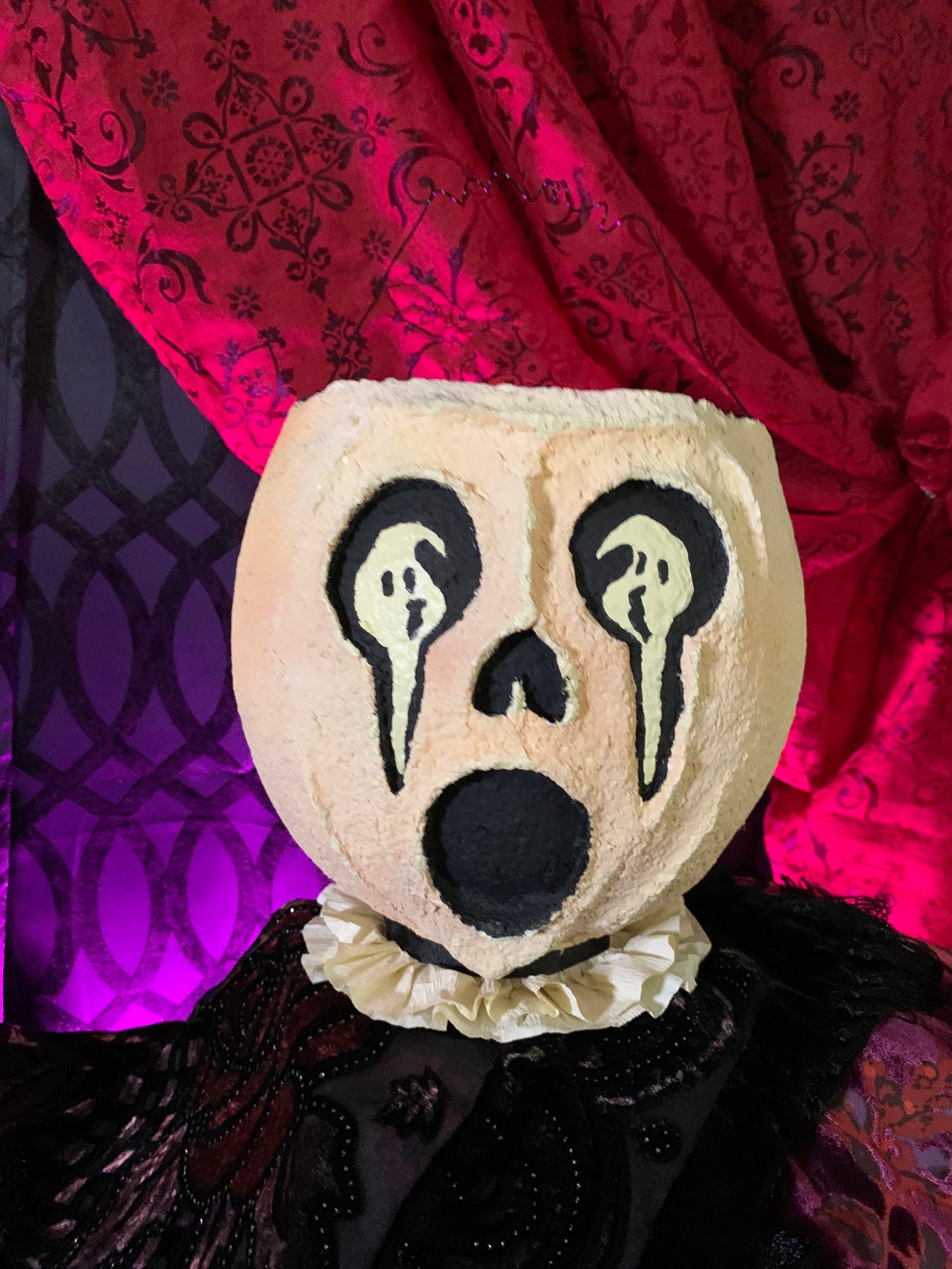 Haunted Ghost Vintage Style Papier-mâché Halloween Treat Bucket Folk ...