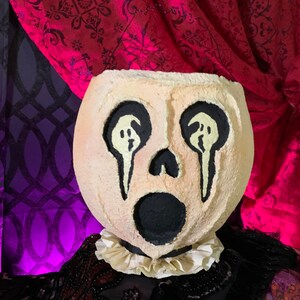 Haunted Ghost Vintage Style Papier-mâché Halloween Treat Bucket Folk ...