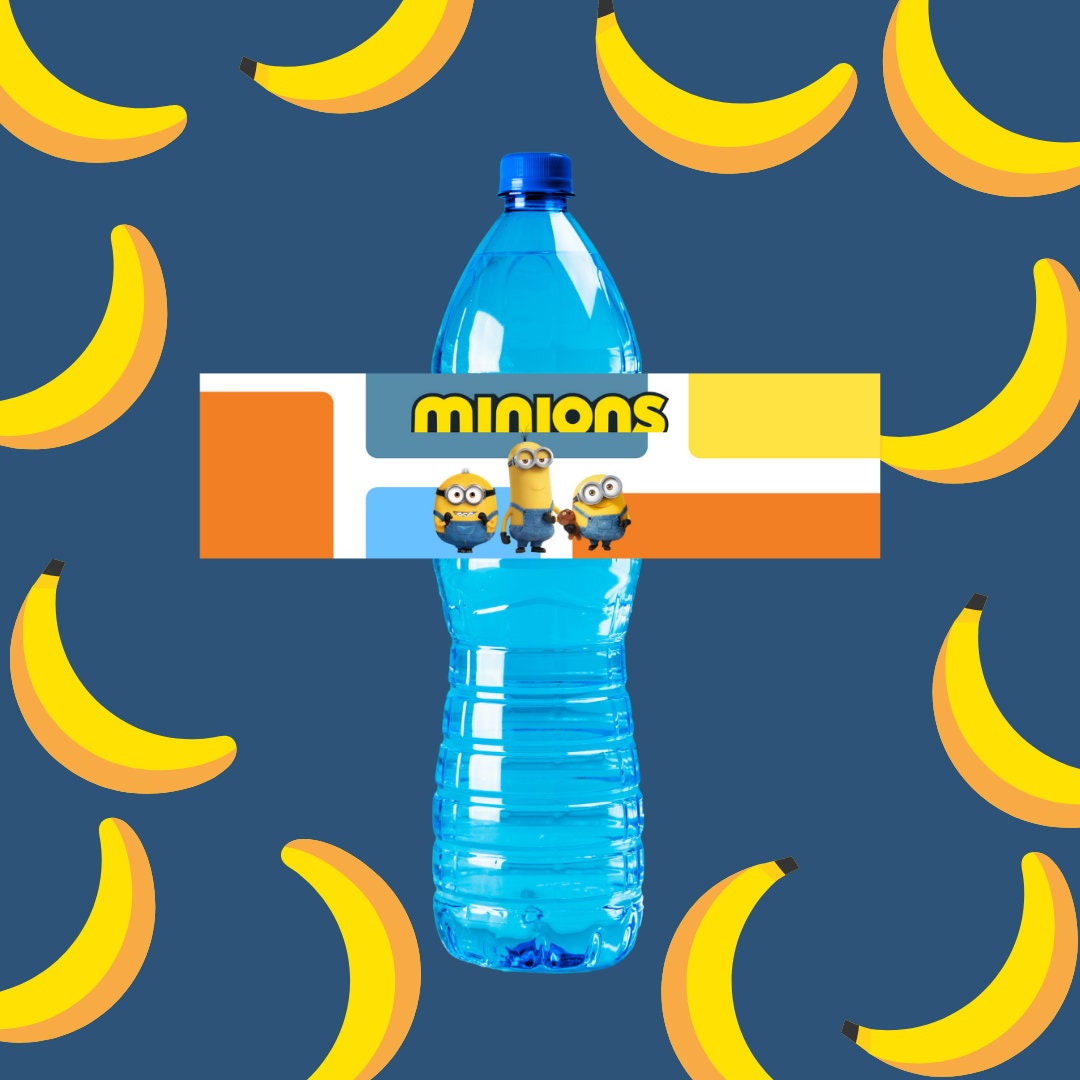 Minion Water Bottle Label Minion Water Bottle Wrapper | Etsy