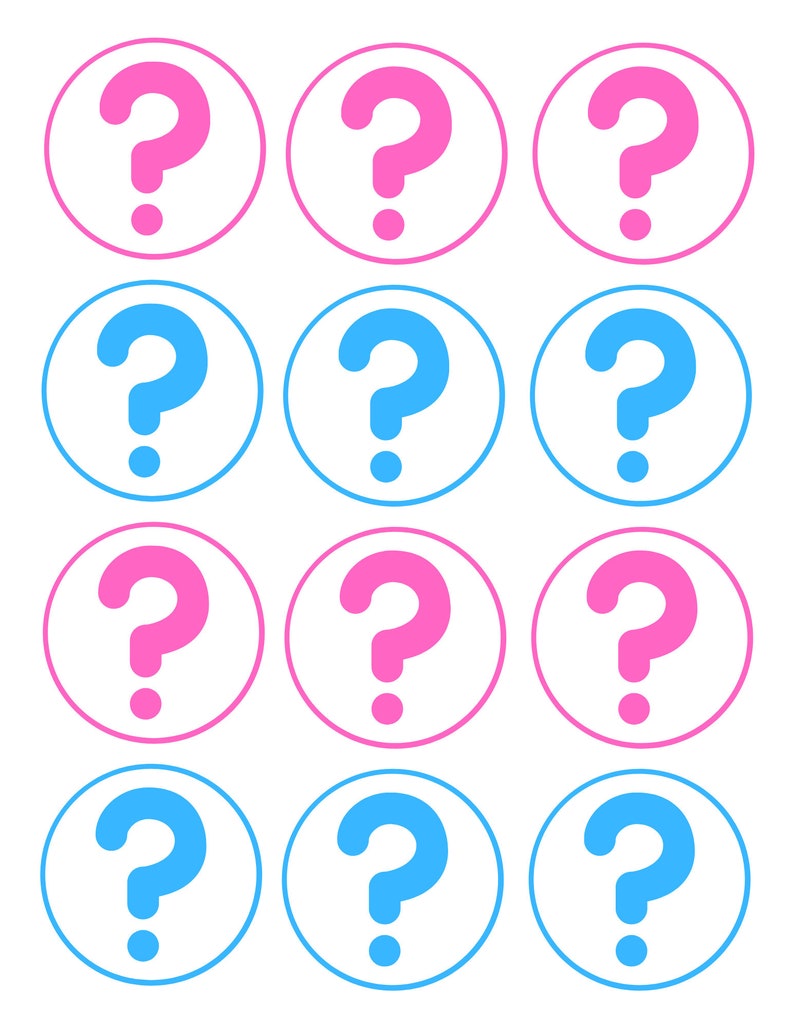 Gender Reveal Cupcake Toppers Question Mark Cupcake Toppers - Etsy