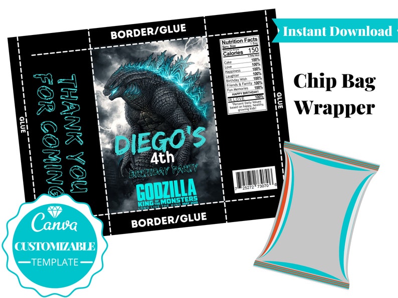 Godzilla Welcome Sign Godzilla Birthday King of Monsters | Etsy