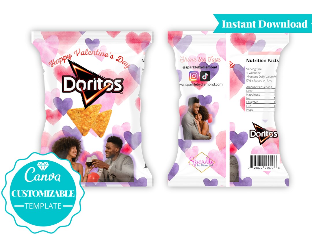 Valentine's Day | Valentine's Chip Bag | Personalized Valentine ...