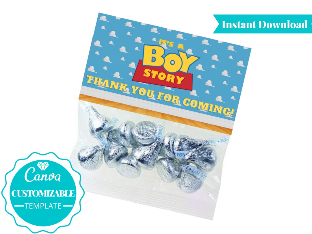 It's a Boy Story Bag Topper | Boy Story | Party Favor | Personalized ...