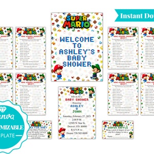 Super Mario Brothers Baby Shower | Mario and Luigi | Baby Shower Games ...