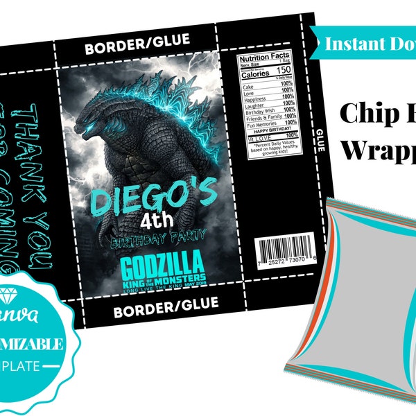 Godzilla Template - Etsy