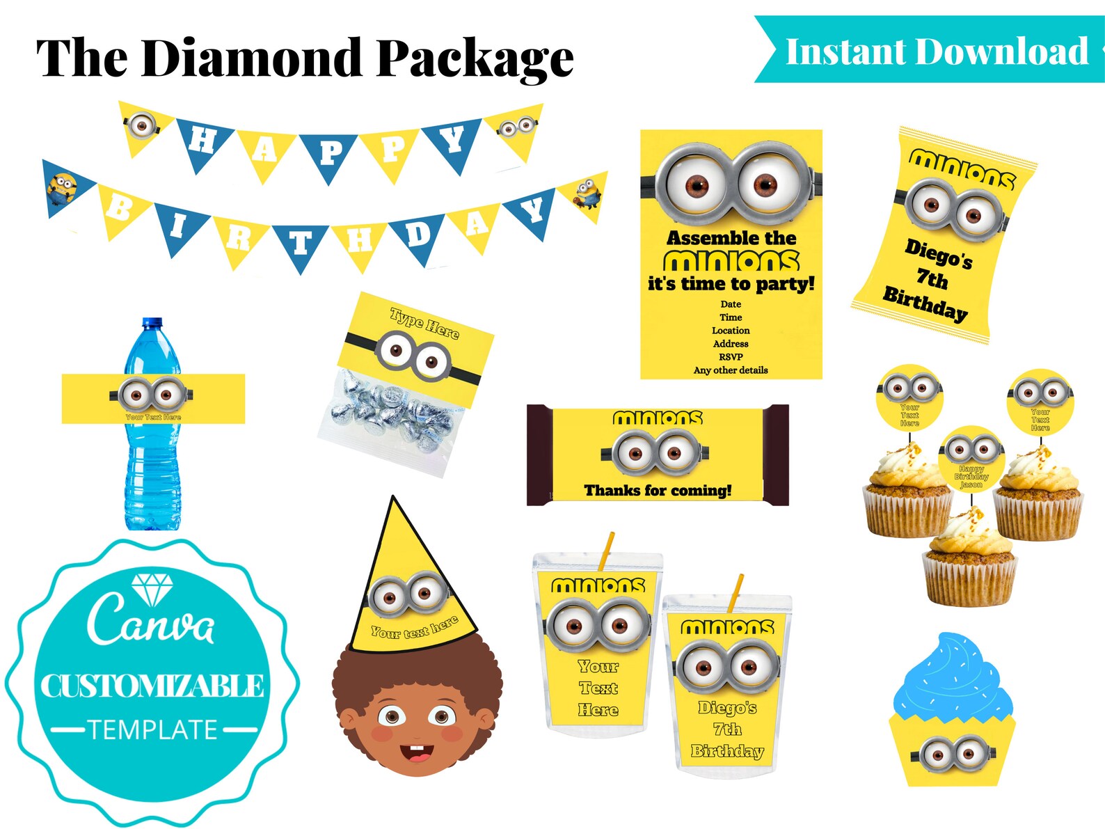 Minions Birthday Minion Candy Bar Label Hershey Wrapper - Etsy
