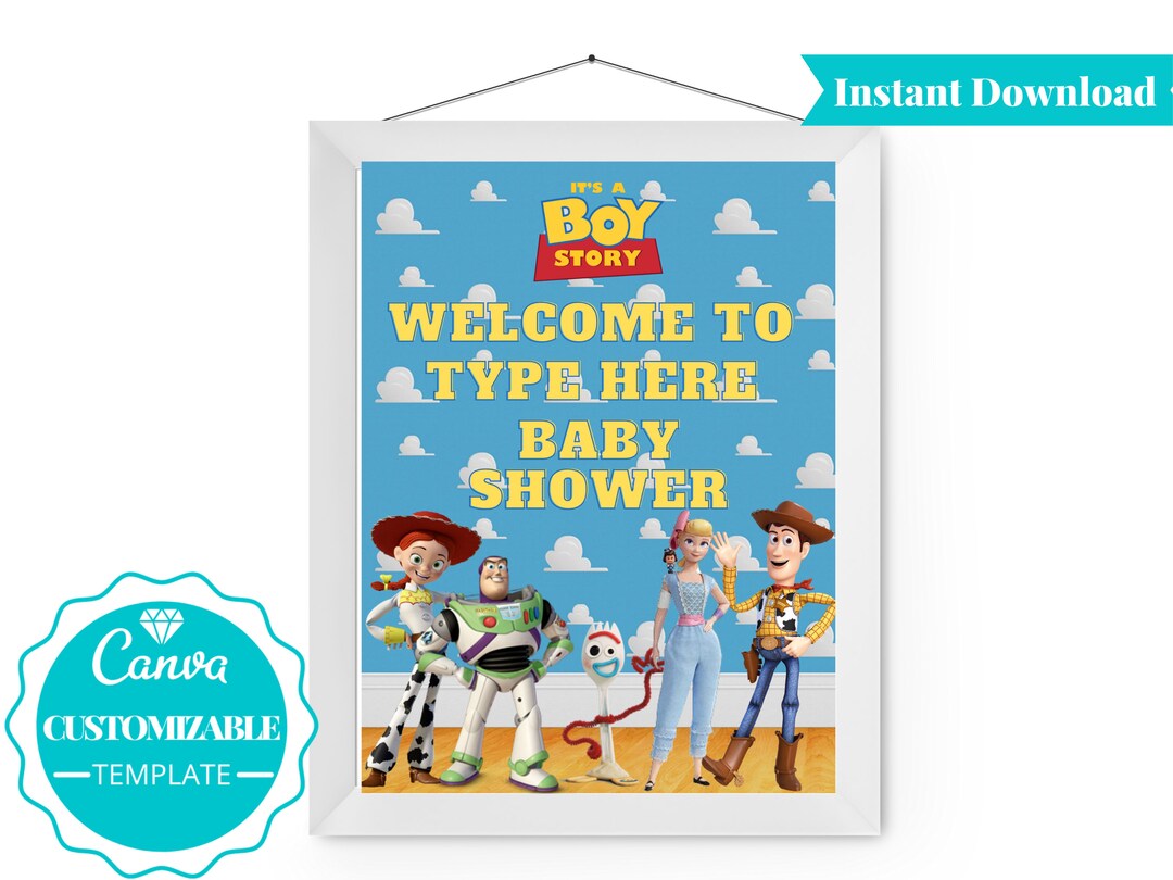 Welcome Sign Baby Shower Sign | Baby Shower Sign | It's a Boy Story ...