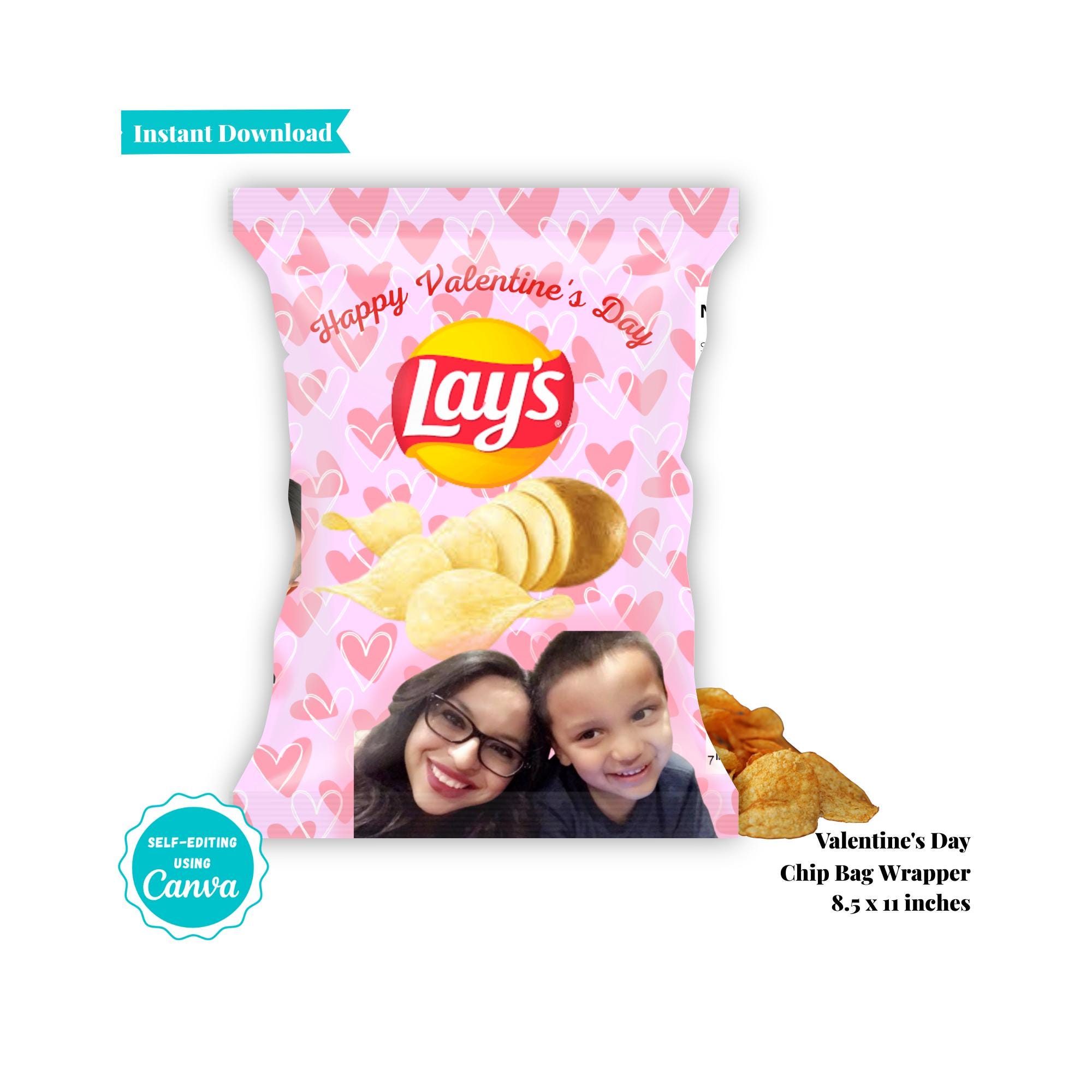 Valentine's Day | Valentine's Chip Bag | Personalized Valentine ...