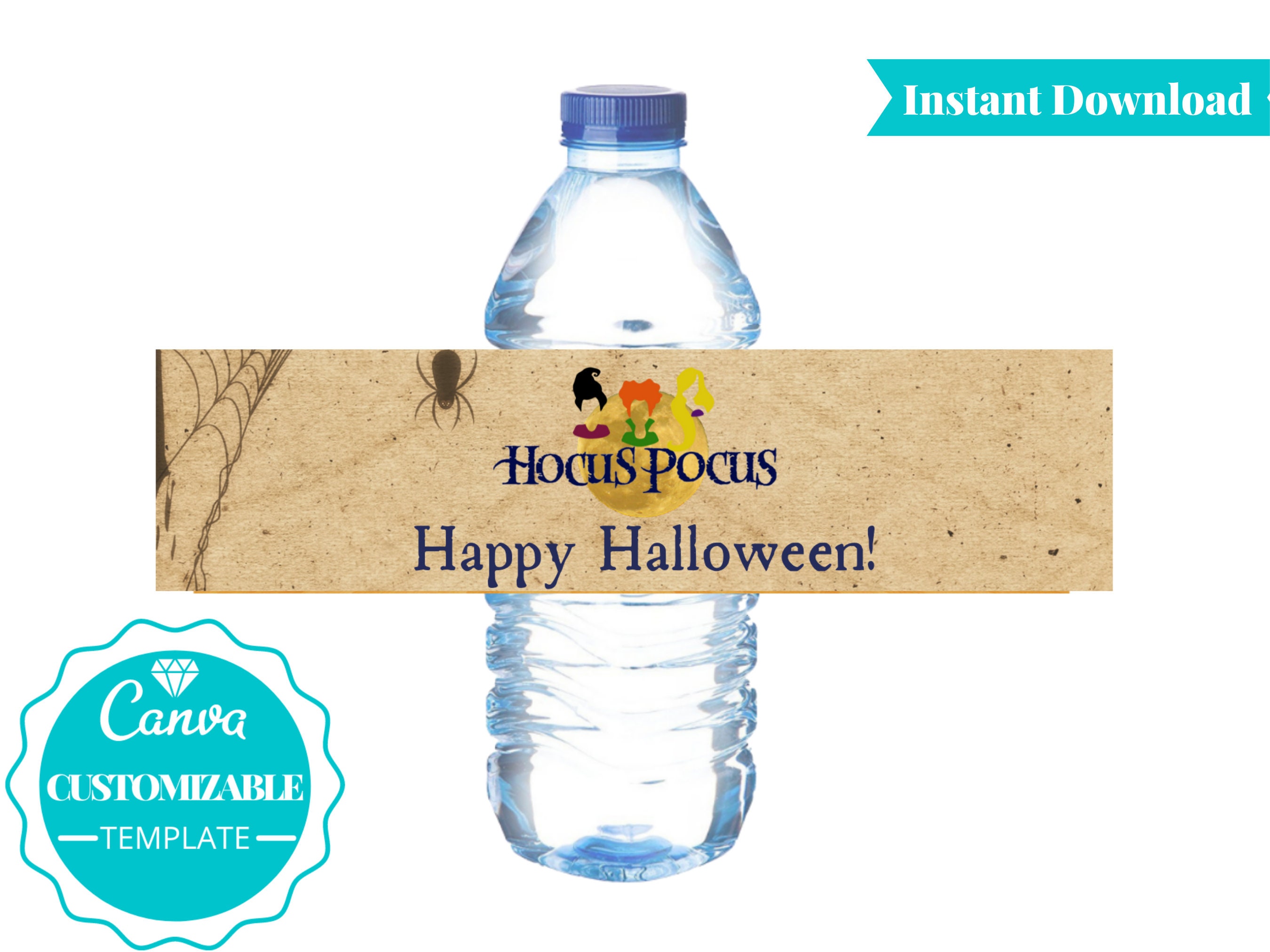 Hocus Pocus Party Theme Water Bottle Label Water Bottle - Etsy