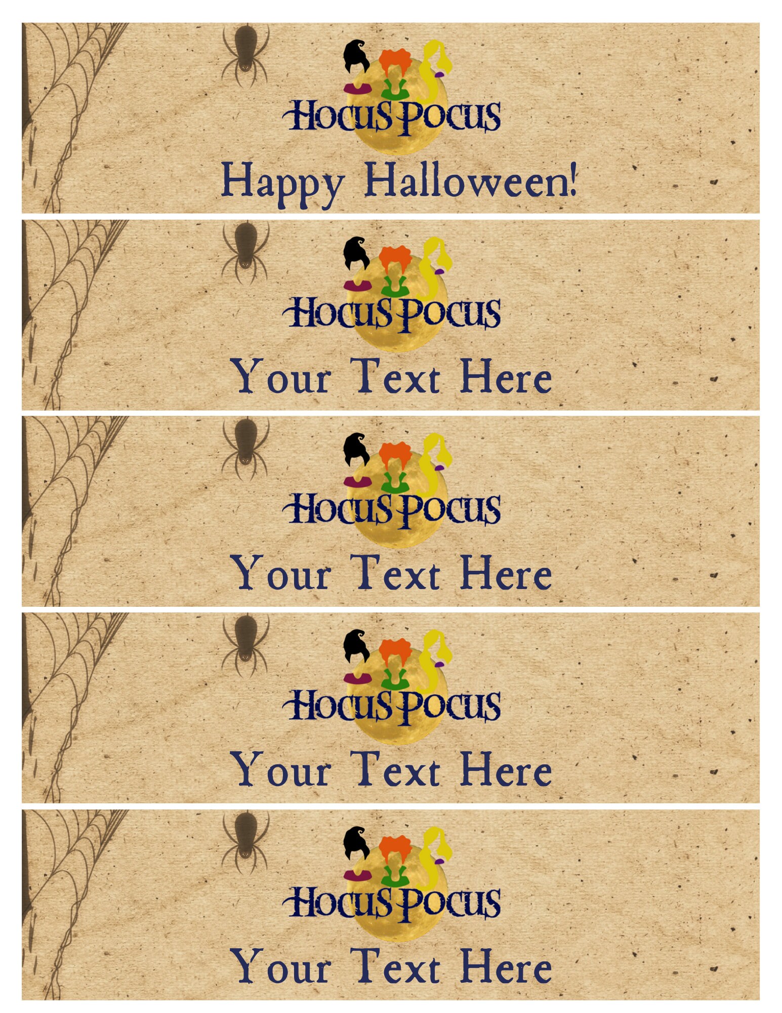 Hocus Pocus Party Theme Water Bottle Label Water Bottle - Etsy