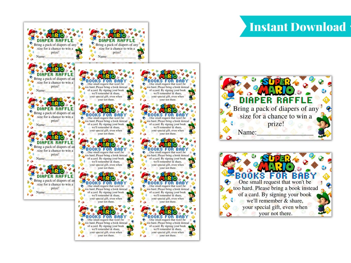 Super Mario Brothers Baby Shower Mario and Luigi Baby - Etsy