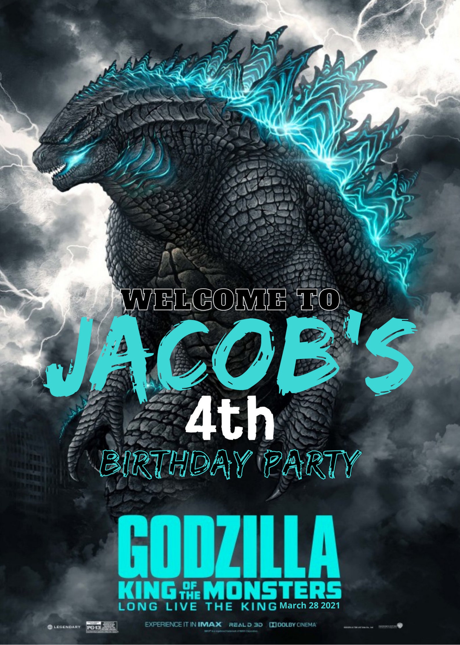 Godzilla Welcome Sign Godzilla Birthday King of Monsters | Etsy