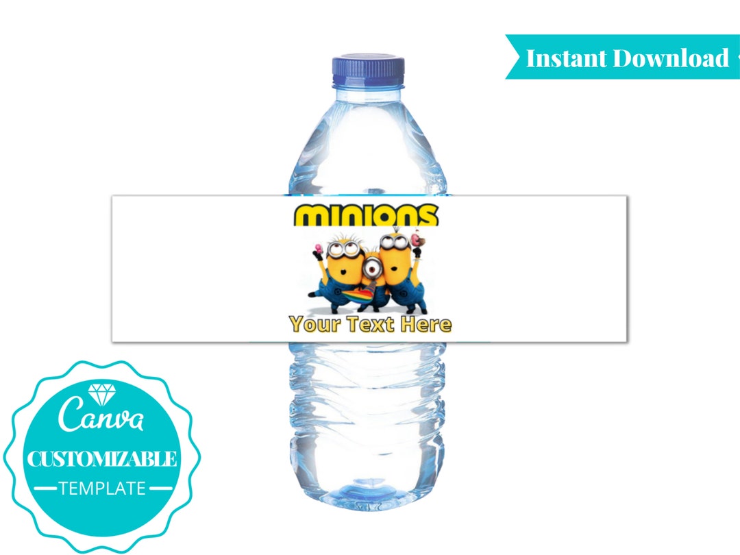 Minion Water Bottle Label | Minion Water Bottle Wrapper | Minion ...