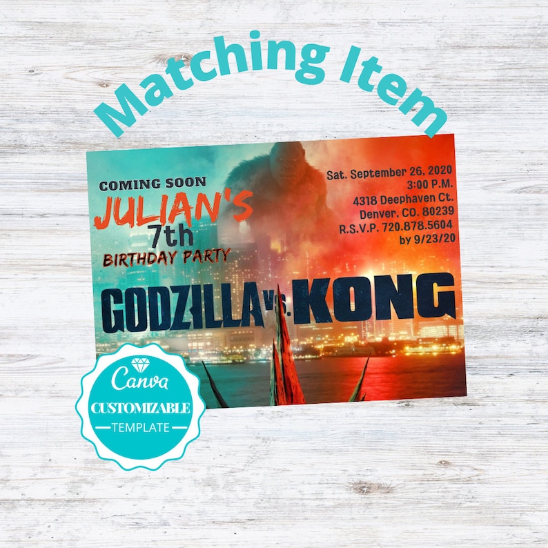 Godzilla Vs. Kong Water Bottle Label King of Monsters | Etsy