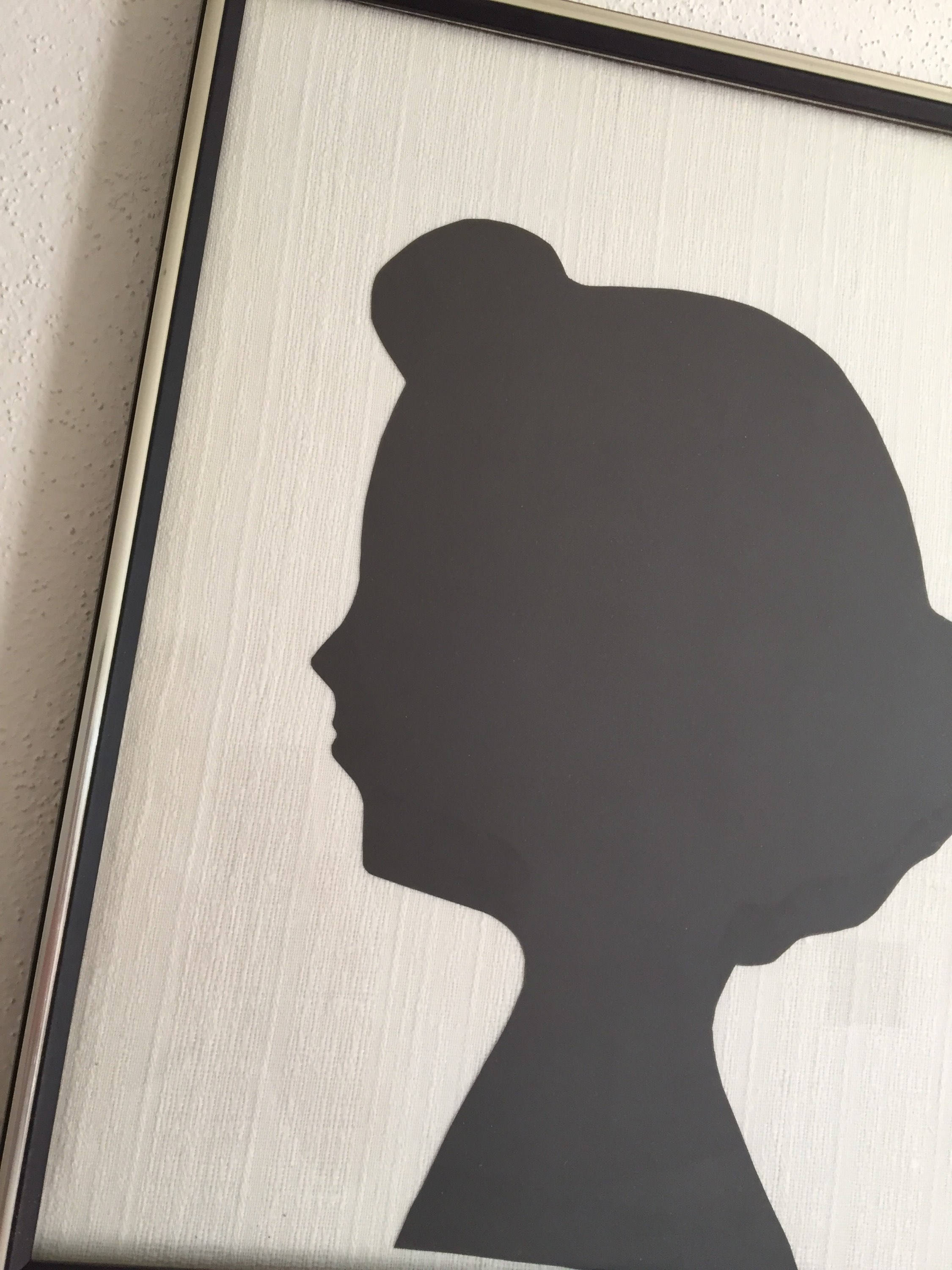 Vintage Girl Silhouette 70s Cameo Portrait Mod Framed Art Handmade One ...