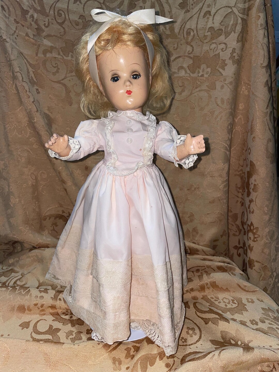 1930’s - 40’s RARE 15” Composition Molly Doll Wearing Long Dress With ...