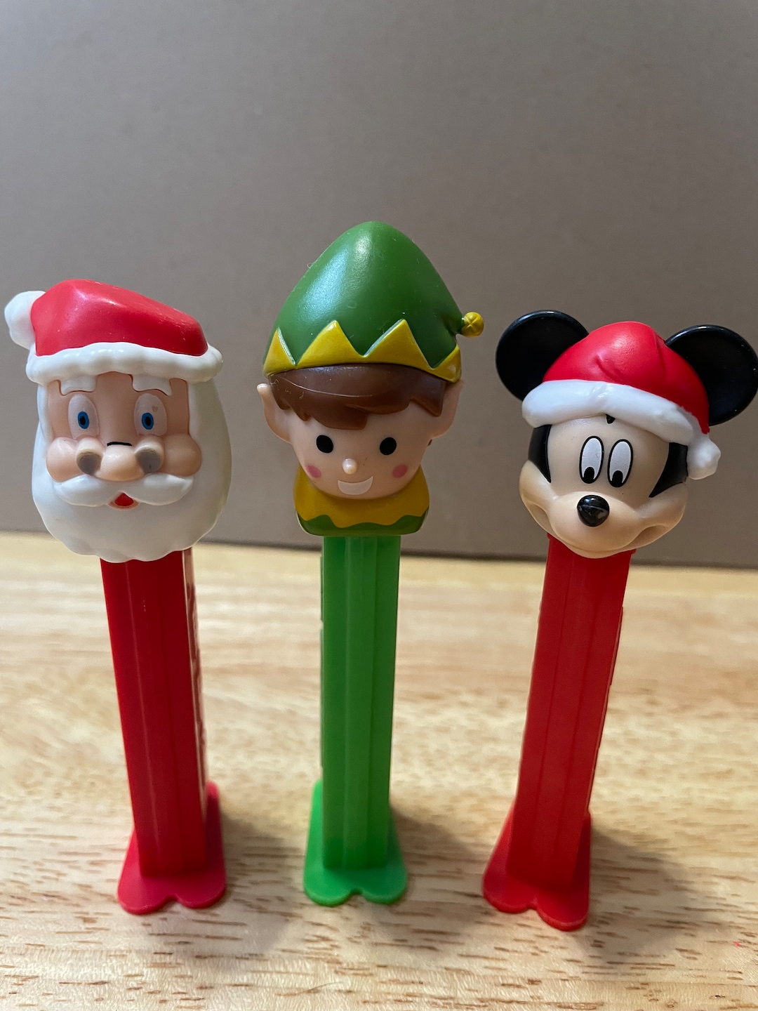 Set of 3 Christmas PEZ Dispensers - Santa Claus, Elf and Santa Mickey ...