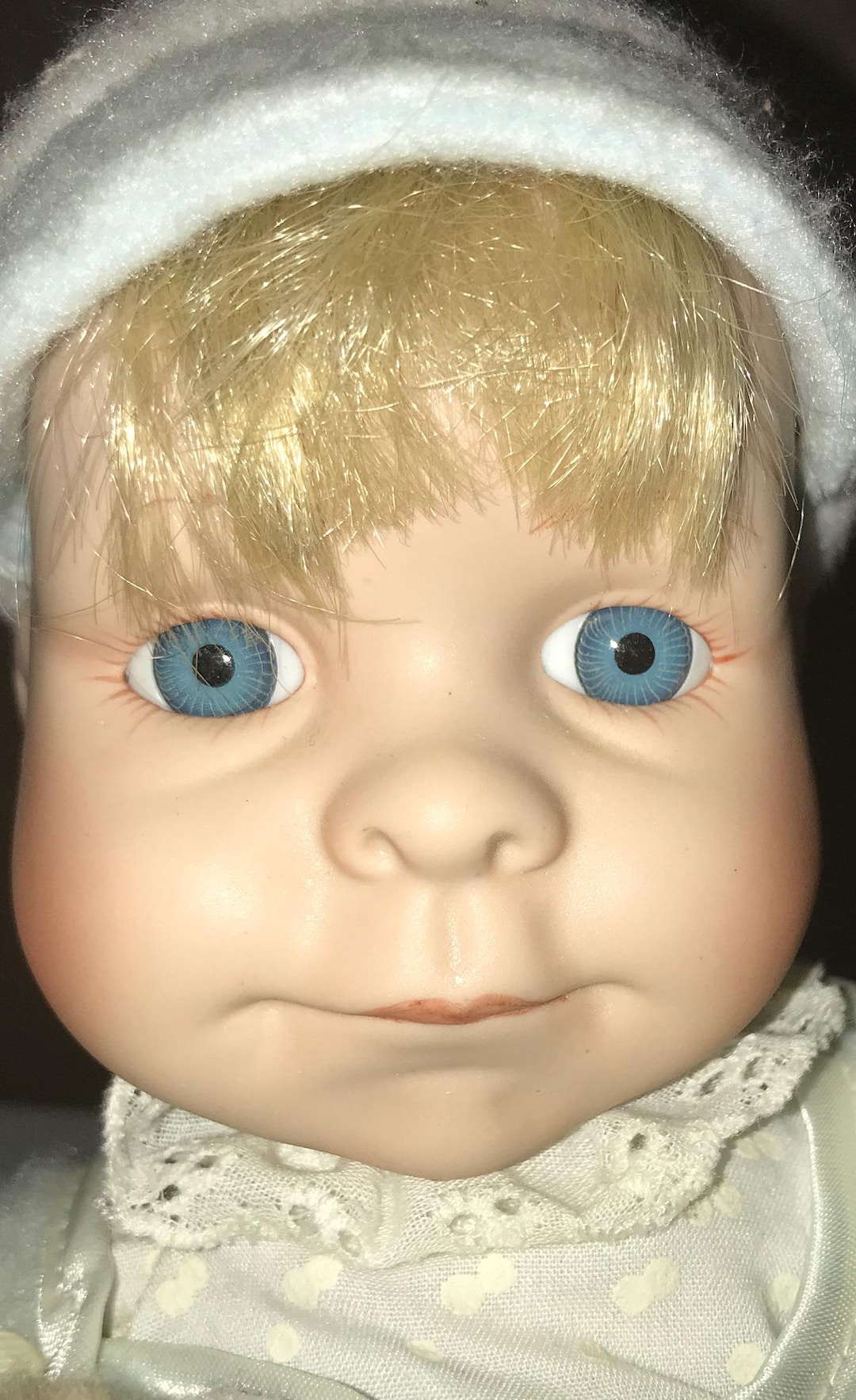 Boy Porcelain Doll With Teddy Bear - Wearing Soft Light Blue Pajamas - Etsy