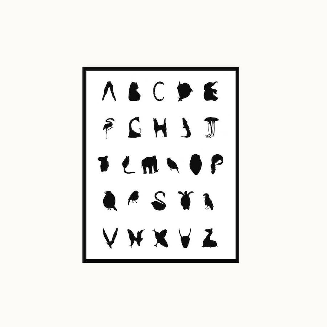 Children's Animal Alphabet Poster, A-Z Alphabet Print, Nursery Art ...