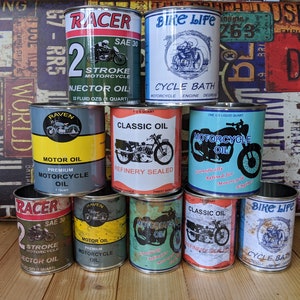 Job Lot 5 Reproduction Vintage Classic Motorcycle Oil Cans Tins Display ...