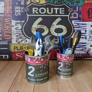 Large 5 Reproduction Vintage Oil Tin Cans Display Props Gas Station ...