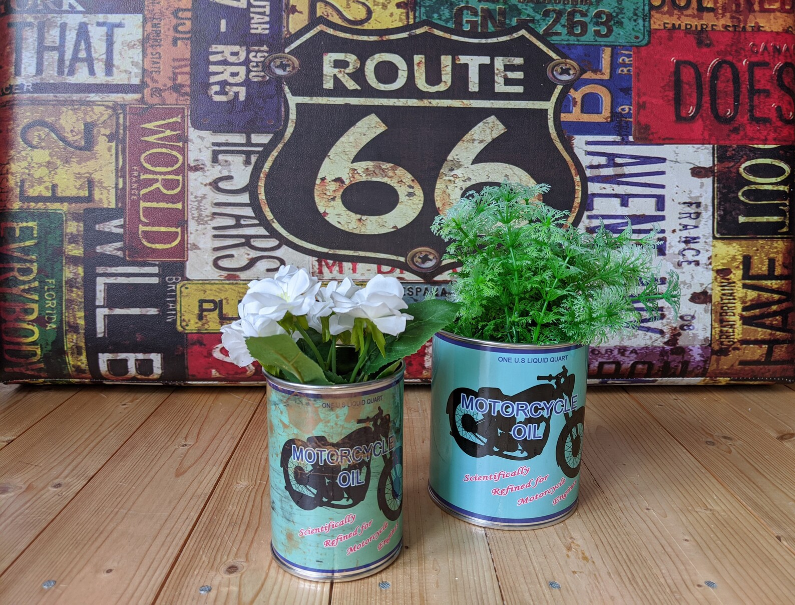 Vintage Classic Motor Oil Cans Storage Garage Reproduction Display ...