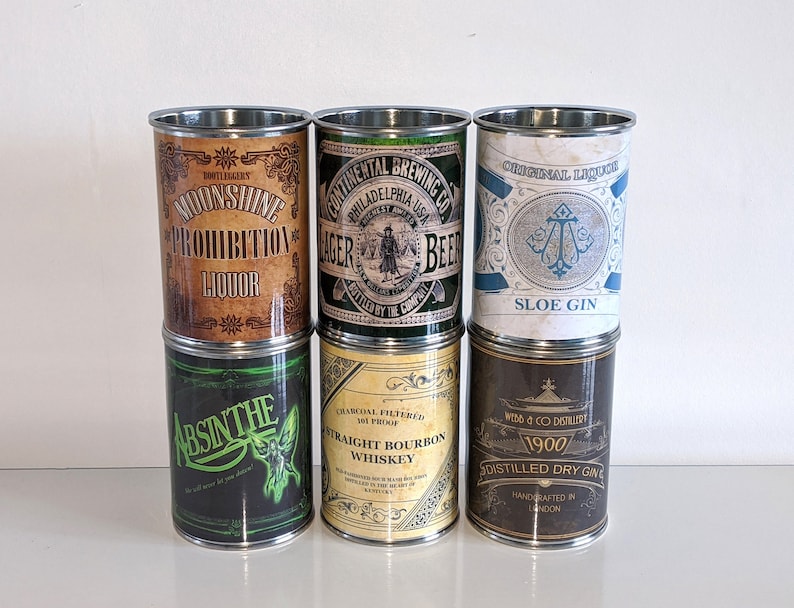 Set of 6 replica vintage retro tin can storage props display | Etsy