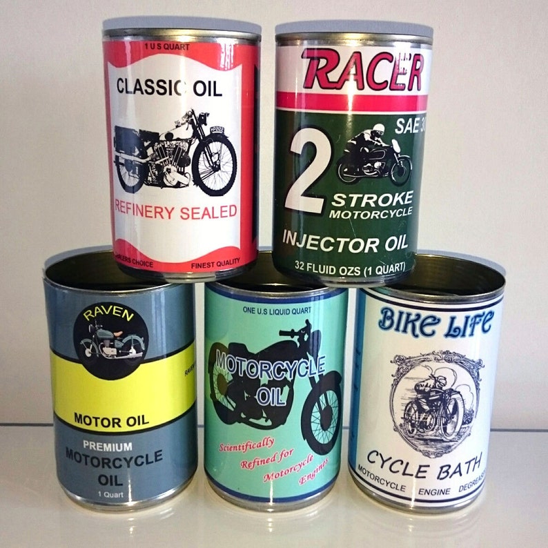 Job Lot 5 Reproduction Vintage Classic Motorcycle Oil Cans - Etsy