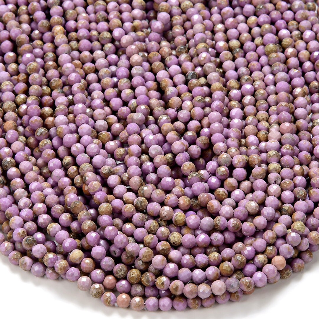 Natural Phosphosiderite Gemstone Grade A Micro Faceted Round 2MM 3MM 4MM Loose Beads 15 Inch ...