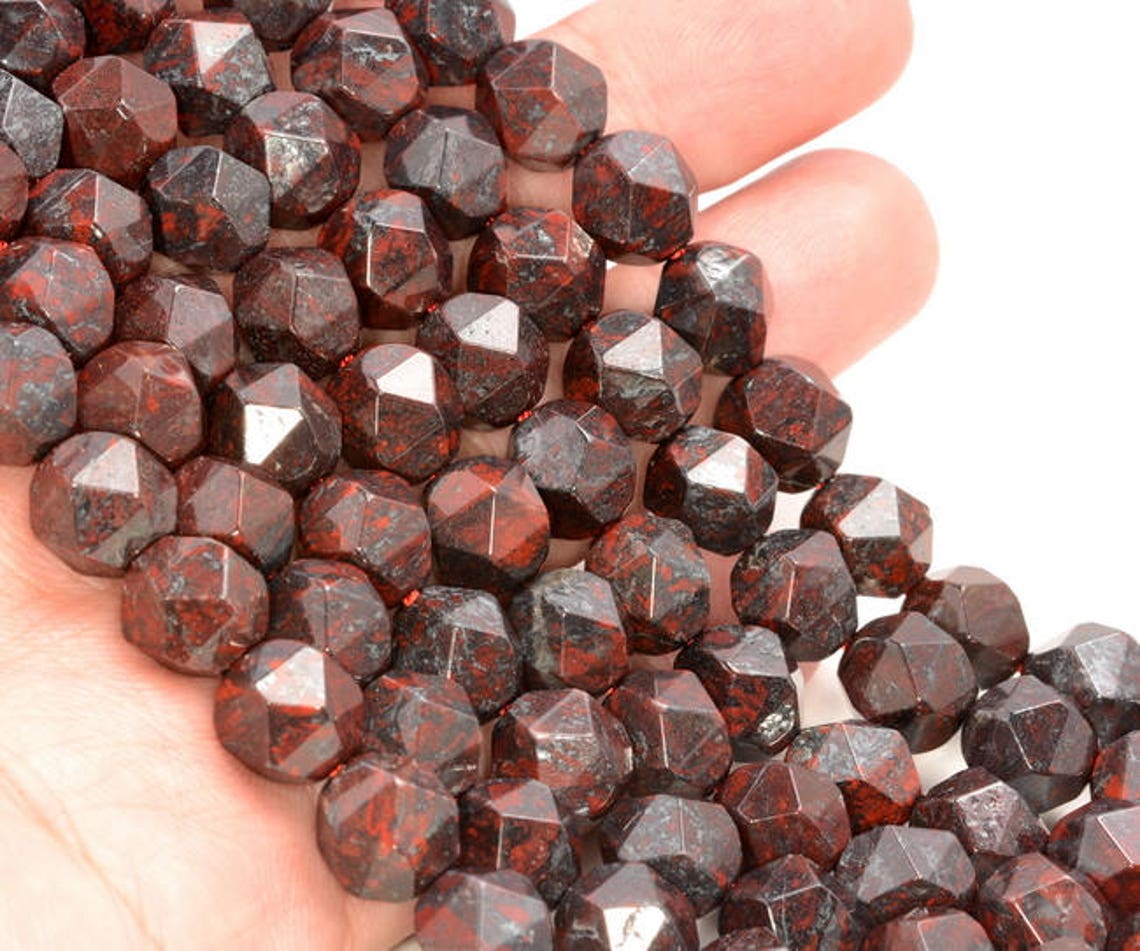 10MM Brecciated Jasper Beads Star Cut Faceted Grade AAA | Etsy