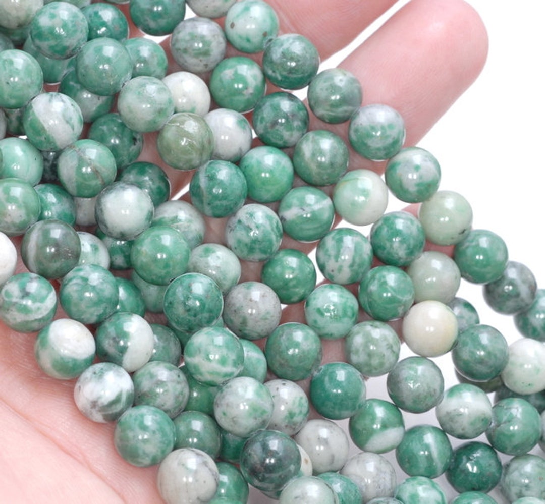 Natural Qinghai Jade Green Gemstone Grade Aa Round 4mm 6mm 8mm 10mm ...