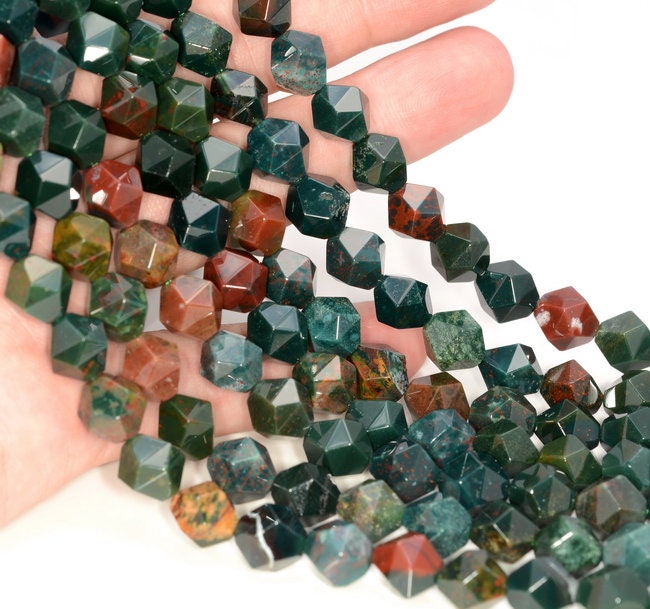 6MM Indian Blood Stone Beads Star Cut Faceted Grade AAA - Etsy
