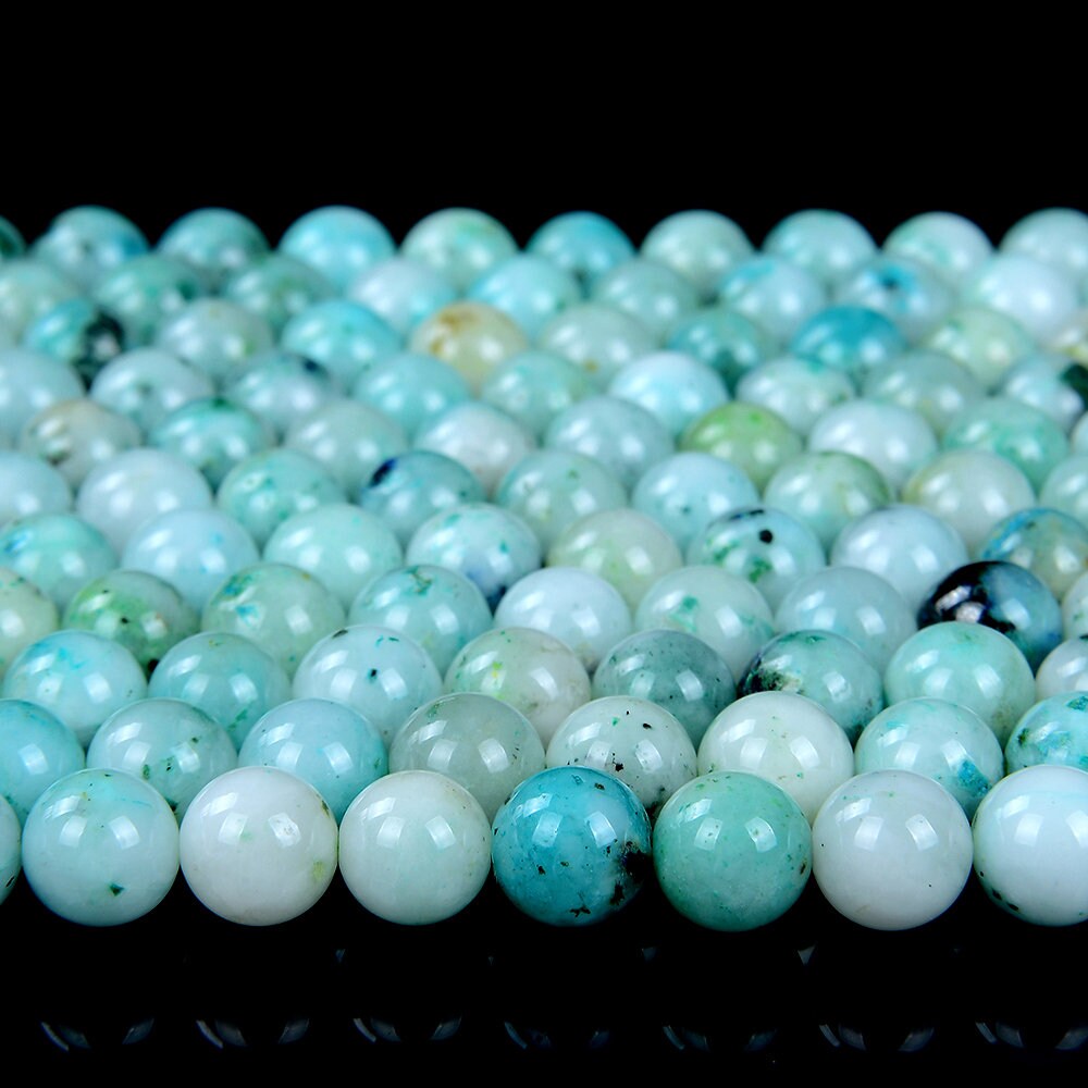 Natural Phoenix Stone Chrysocolla Gemstone Grade AAA Round 5MM 6MM 7MM ...