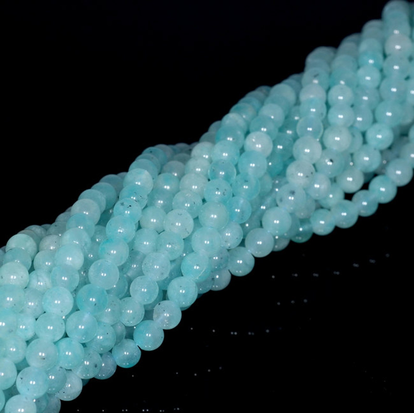 5-6mm Aqua Amazonite Gemstone Light Aqua Blue Grade AA Round - Etsy