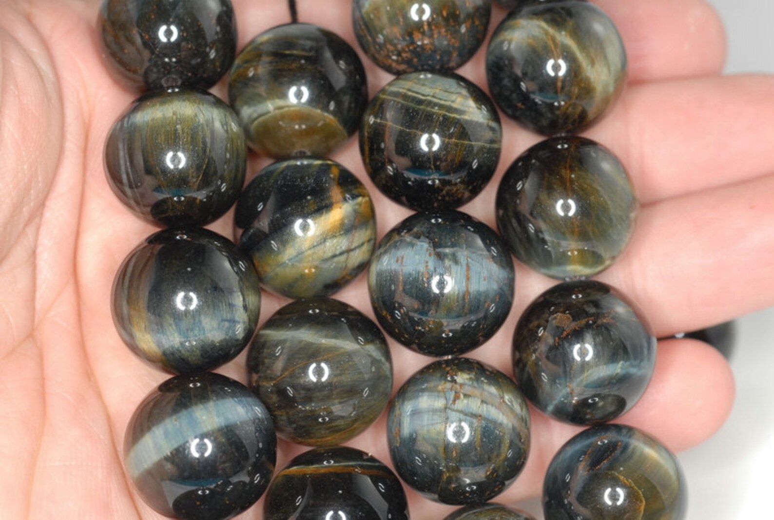 18mm Blue Tiger Eye Gemstone Hawk Eye Grade A Round 18mm Loose - Etsy