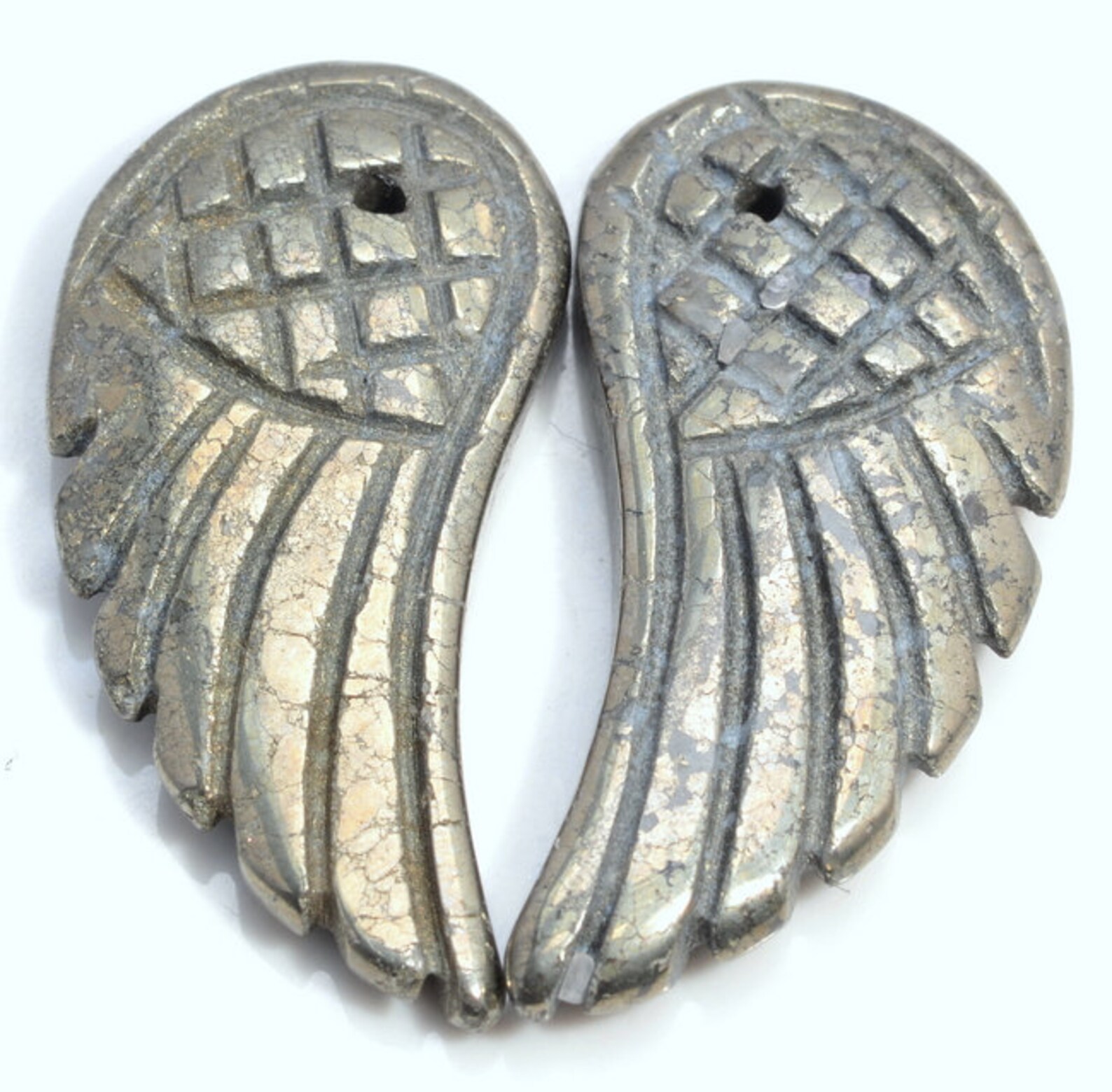 30X15MM Pyrite Gemstone Carved Angel Wing Beads BULK LOT - Etsy