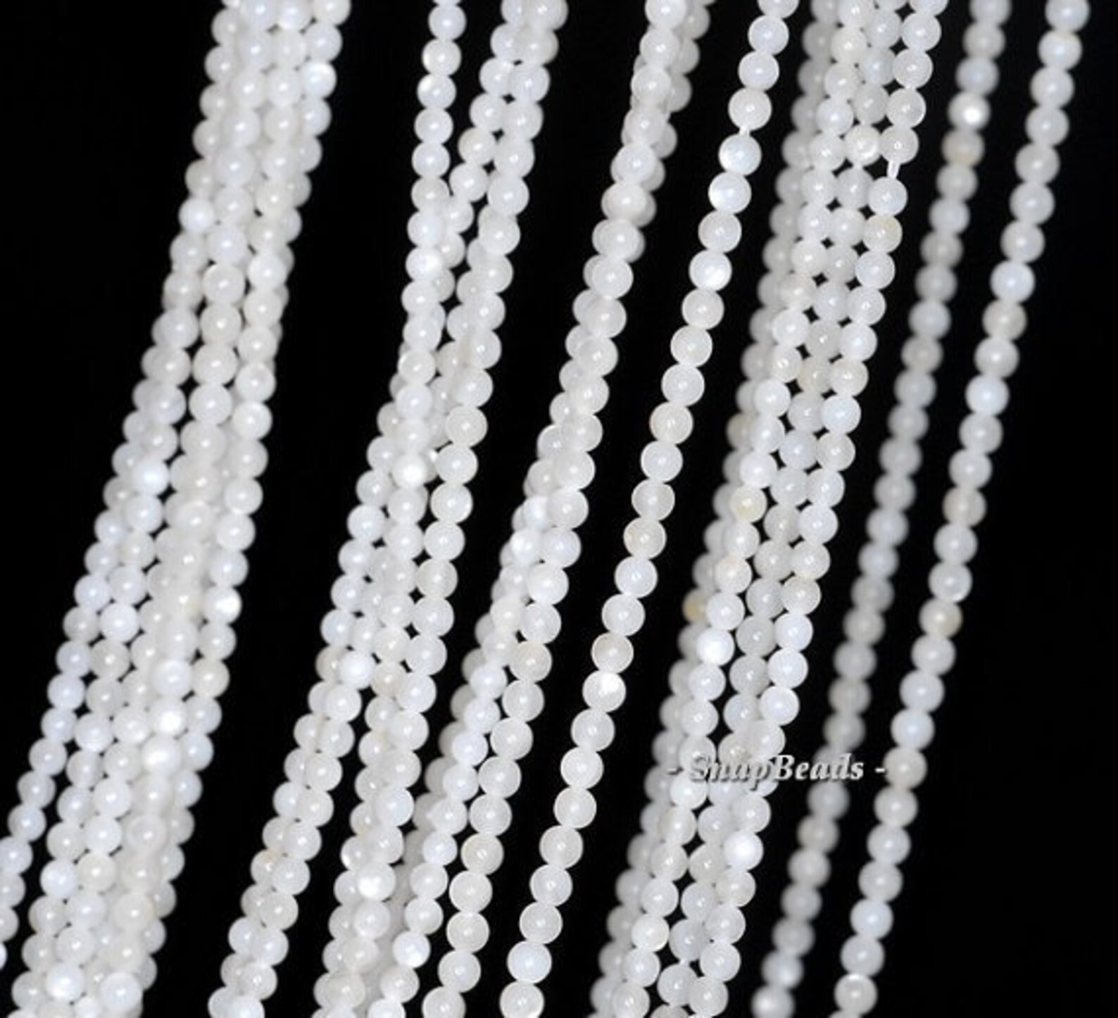 2mm Ivory Pearl Shell Gemstone Grade A Ivory White Round | Etsy