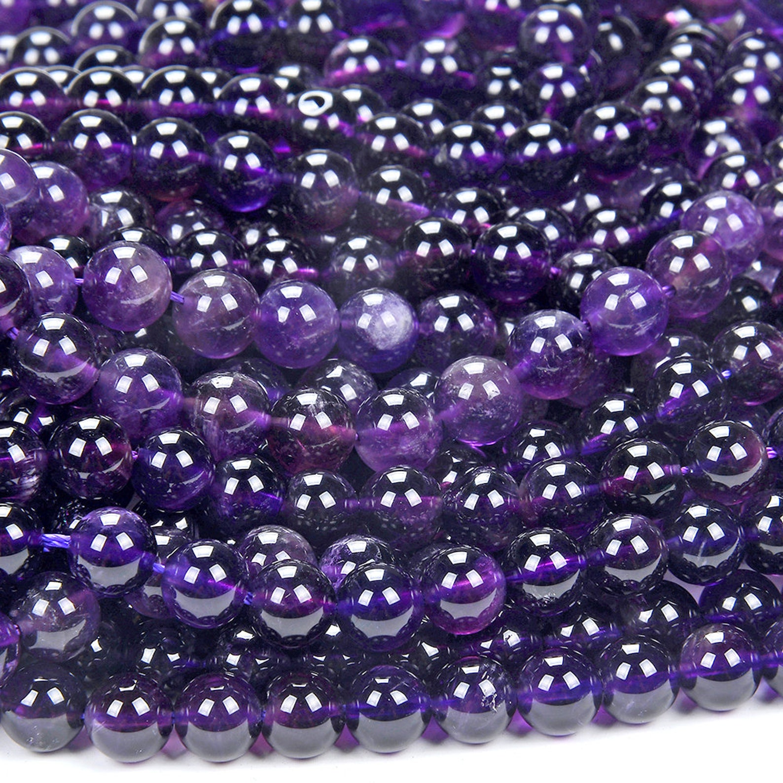 Natural Amethyst Gemstone Grade AAA Round 5MM 6MM 7MM 8MM 9MM 10MM ...
