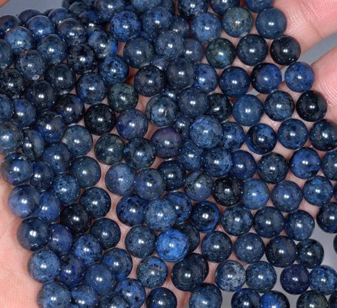 8mm Rare Dark Blue Dumortierite Gemstone Grade AAA Dark Blue Round 8mm ...