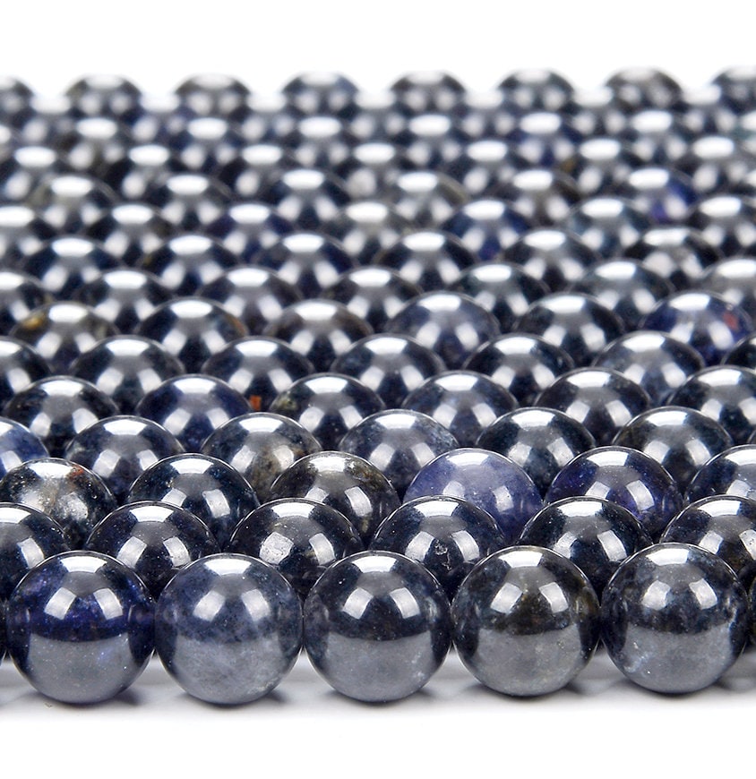 Natural Rare Dark Blue Iolite Gemstone Grade AA Round 4MM 5MM 6MM 8MM ...