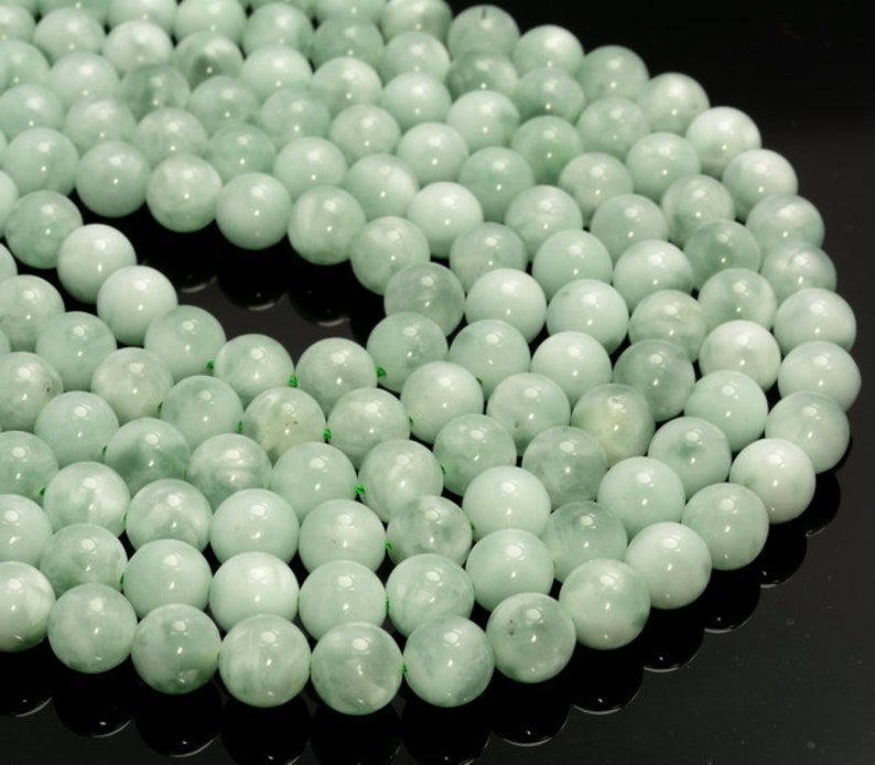 Genuine Natural Green Moonstone Gemstone Grade AAA Round 4mm 6mm 8mm ...