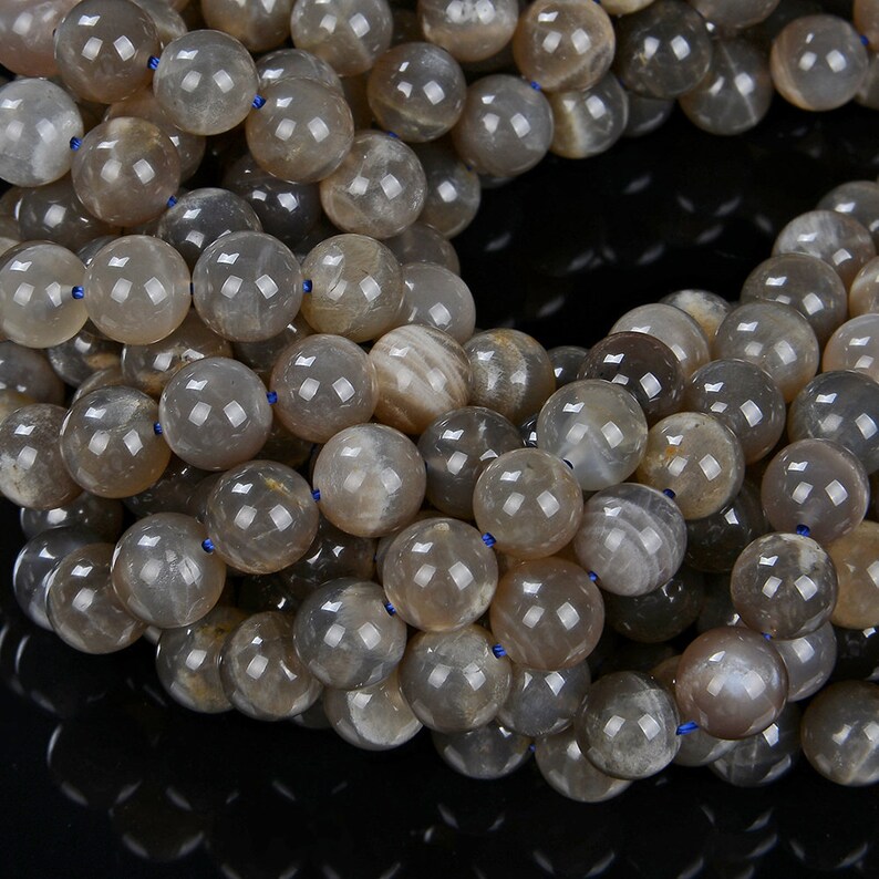 Natural Gray Sunstone Gemstone Grade AA Round 7MM 8MM 9MM 10MM 11MM ...