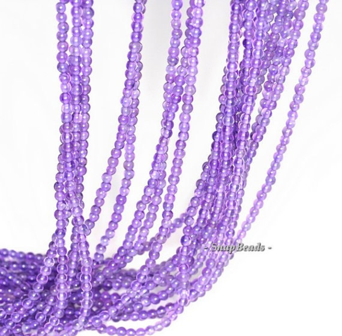 2MM Royal Amethyst Gemstone Grade A Purple Round 2MM Loose Beads 16 ...