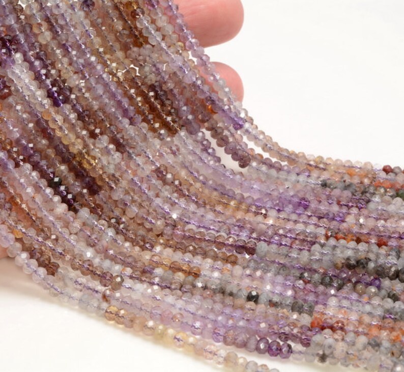 3x2mm Rare Auralite 23 Cacoxenite Purple Pink Red Quartz Micro Faceted ...