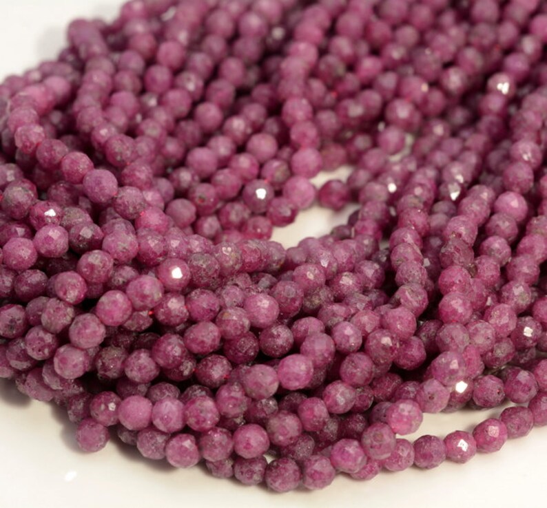 3mm Genuine Ruby Gemstone Red Micro Faceted Round Loose Beads - Etsy