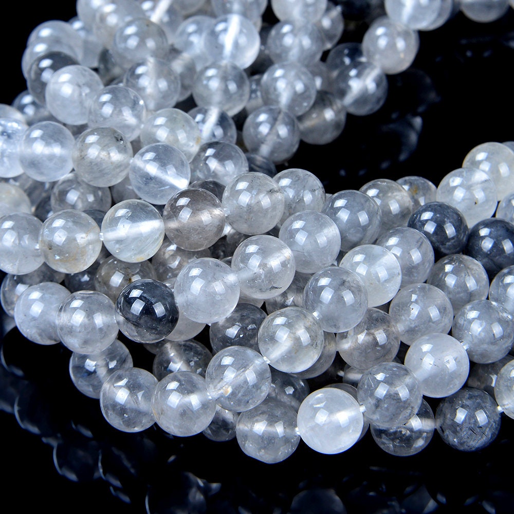 Genuine Natural Cloudy Quartz Gemstone Grade AAA Round 4mm 6mm 8mm 10mm ...