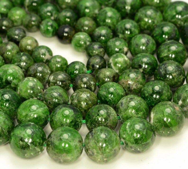Genuine Natural Chrome Diopside Gemstone Grade A Green 7mm 8mm 9mm 10mm ...